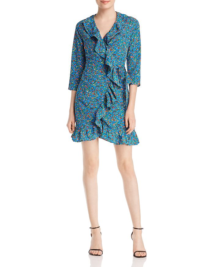 Alison Andrews Ruffle-Trimmed Floral-Print Wrap Dress | Bloomingdale's