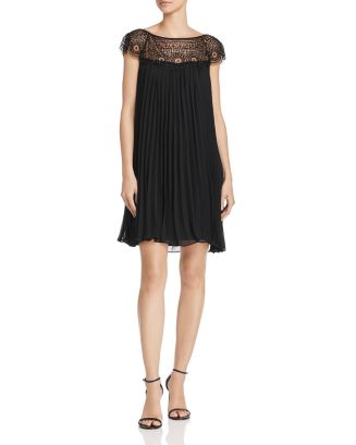 Avery G Embellished Pleated-Chiffon Dress | Bloomingdale's