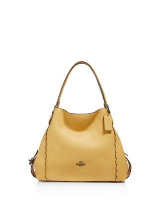 COACH Scalloped Edie 31 Polished Pebble Leather Shoulder Bag ...