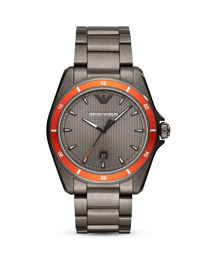 Armani Sigma Three-Hand Stainless Steel Watch, 44mm | Bloomingdale's