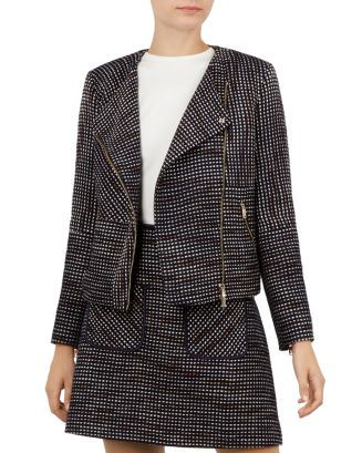 Ted Baker Colour by Numbers Julio Bouclé Biker Jacket | Bloomingdale's