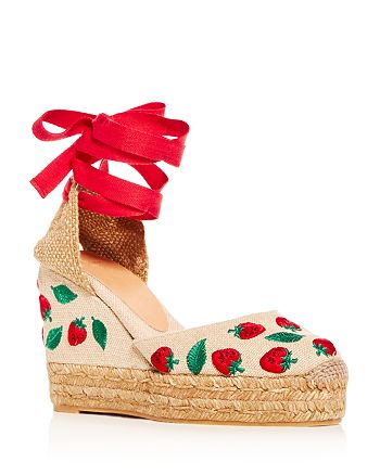 Castañer Women's Carina Embroidered Wedge Platform Espadrille Sandals ...