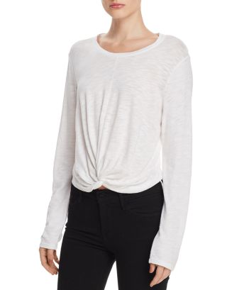 Splendid Long-Sleeve Twist-Front Tee - 100% Exclusive | Bloomingdale's