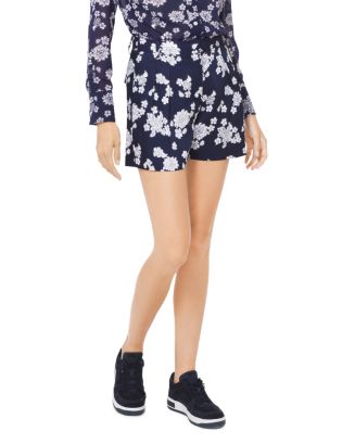 MICHAEL Michael Kors Pleated Floral Mini Shorts | Bloomingdale's