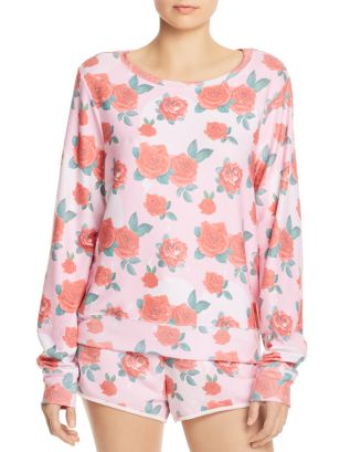 WILDFOX Electric Love Rose Print Sweatshirt | Bloomingdale's