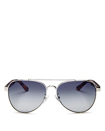 Tory Burch Women's Brow Bar Aviator Sunglasses, 57mm | Bloomingdale's