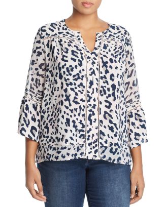 Single Thread Plus Printed Bell Sleeve Blouse | Bloomingdale's
