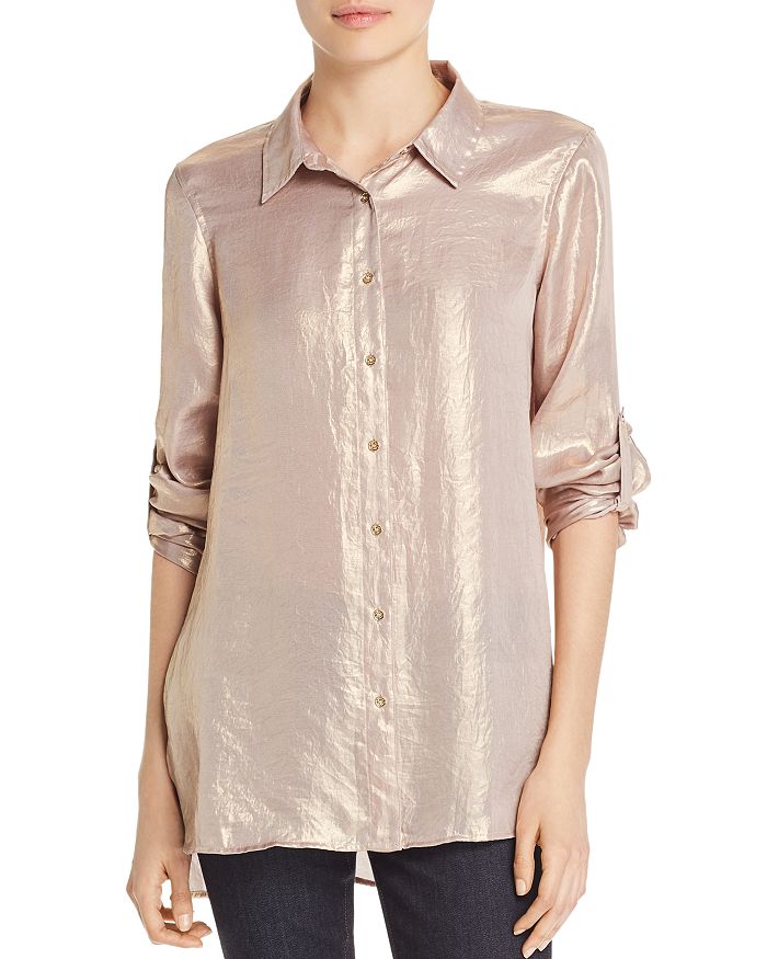 Calvin Klein Metallic Foil Tunic | Bloomingdale's