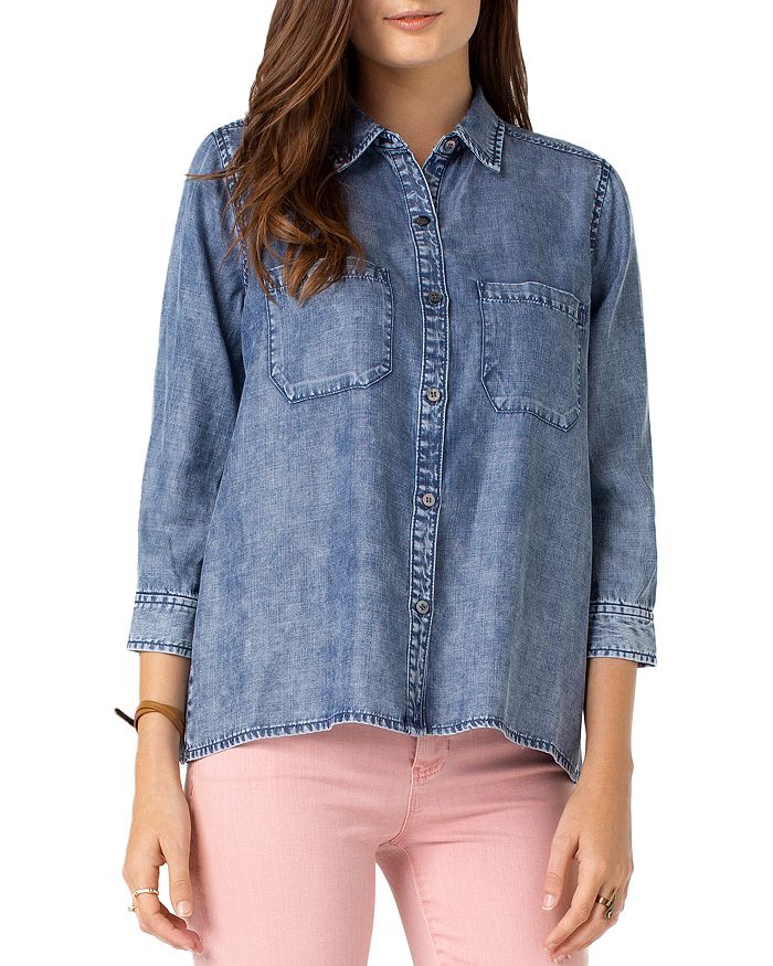 Liverpool Los Angeles Liverpool Denim Tulip-Back Shirt | Bloomingdale's