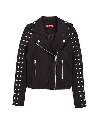 AQUA Girls' Studded Ponte Moto Jacket, Big Kid - 100% Exclusive ...