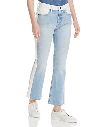 FRAME Le Color-Block Cropped Mini Boot Jeans in Olin | Bloomingdale's