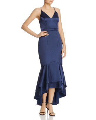 Avery G Satin Flounce Dress | Bloomingdale's