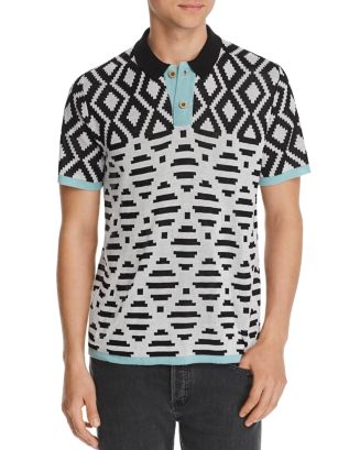 MAXHOSA BY LADUMA Geometric-Pattern Silk Regular Fit Polo Shirt ...