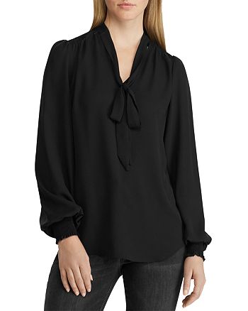 Ralph Lauren Tie-Neck Top | Bloomingdale's