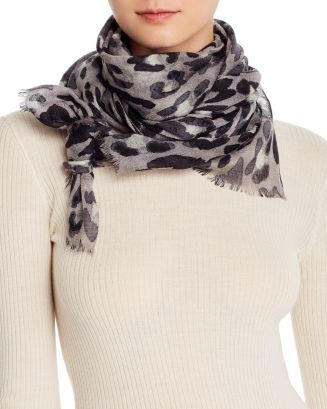Bloomingdale's Leopard Print Wool Scarf - 100% Exclusive | Bloomingdale's