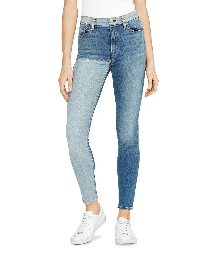Hudson Barbara Reverse Panel Jeans in Inverted Indigo | Bloomingdale's