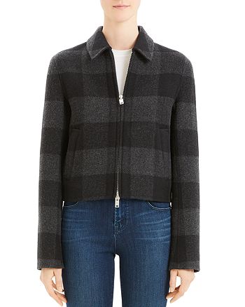 Theory Wool Buffalo Plaid Zip Jacket - 100% Exclusive | Bloomingdale's
