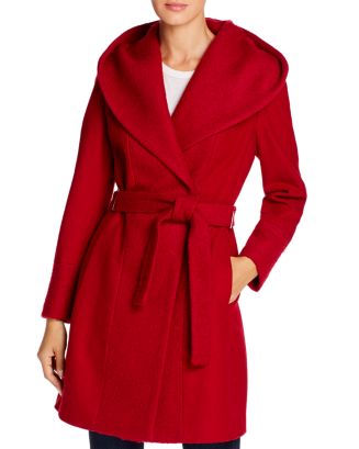 Calvin Klein Color-Blocked Wool-Blend Wrap Coat | Bloomingdale's