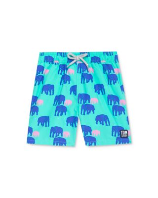 TOM & TEDDY Boys' Elephant Print Swim Trunks - Little Kid, Big Kid ...