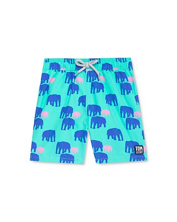 TOM & TEDDY Boys' Elephant Print Swim Trunks - Little Kid, Big Kid ...