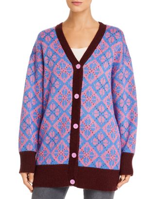kate spade new york Spade Metallic Detail Cardigan | Bloomingdale's