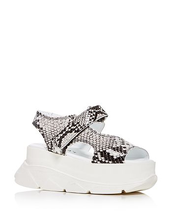 Joshua Sanders Women's Spice Snake-Embossed Platform Wedge Sandals ...