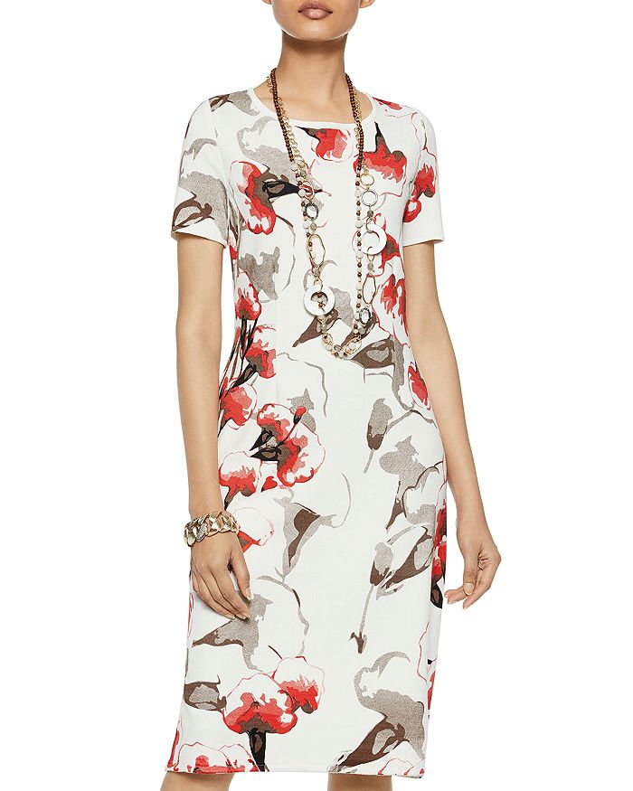 Misook Floral Pattern Knit Dress | Bloomingdale's