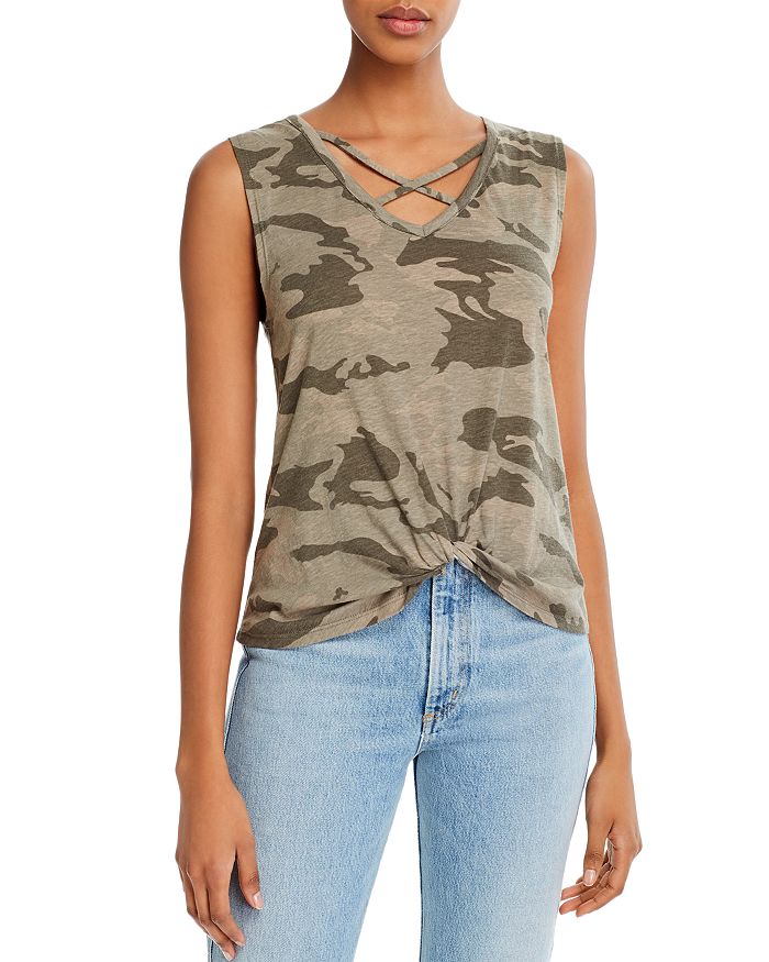 Generation Love Jade Crisscross Camo Print Tank Top | Bloomingdale's