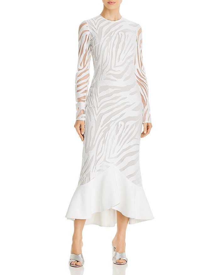 David Koma Zebra Print Midi Dress | Bloomingdale's
