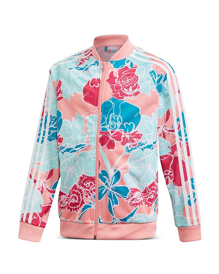 adidas Originals Girls' Floral Print Track Jacket - Big Kid ...