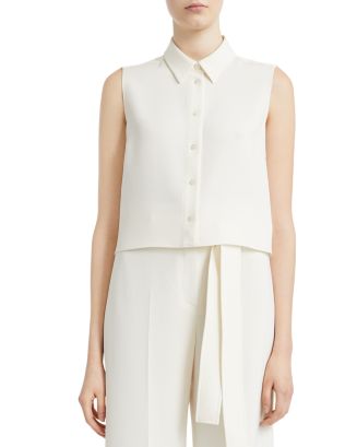 Theory Shrunken Sleeveless Shirt | Bloomingdale's