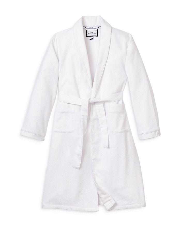 Petite Plume White Flannel Cotton Robe | Bloomingdale's