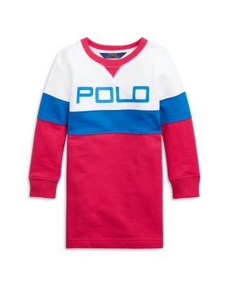 Ralph Lauren Girls' Color Block Logo T Shirt Dress - Little Kid ...