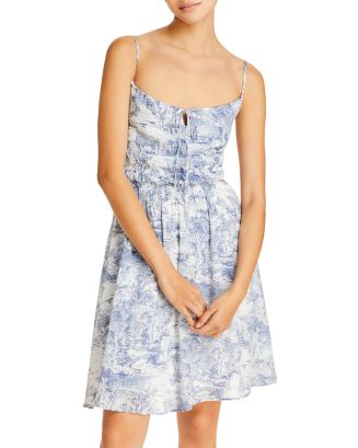 Lucy Paris Cotton Toile Print Mini Dress | Bloomingdale's