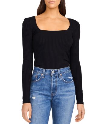 1.STATE Long Sleeve Square Neck Top | Bloomingdale's