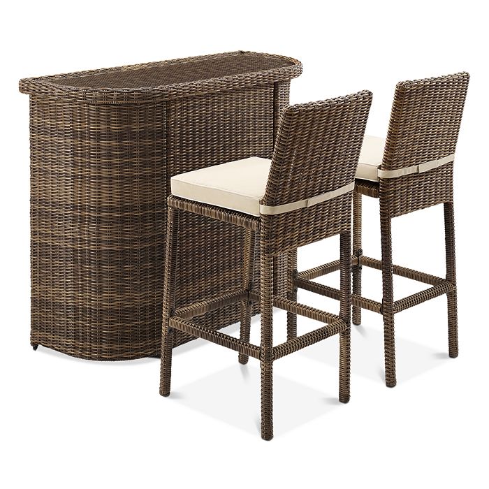 Sparrow & Wren Walton 3 Piece Outdoor Wicker Bar Set | Bloomingdale's