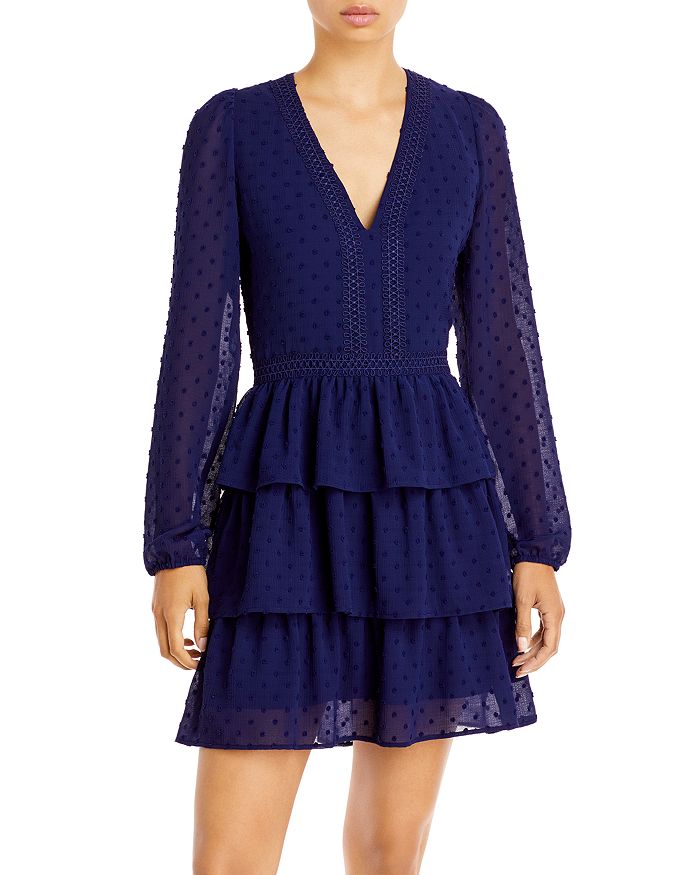 AQUA Tiered Ruffle Mini Dress - 100% Exclusive | Bloomingdale's