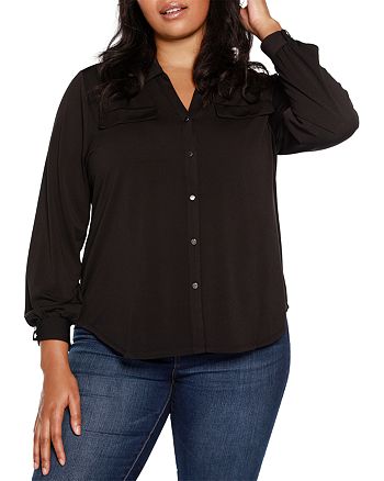 Belldini Plus Split Neck Blouse | Bloomingdale's