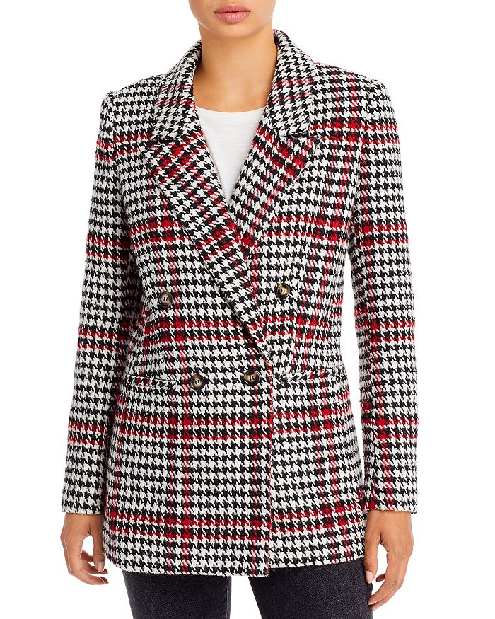 AQUA Double Breasted Plaid Blazer - 100% Exclusive | Bloomingdale's