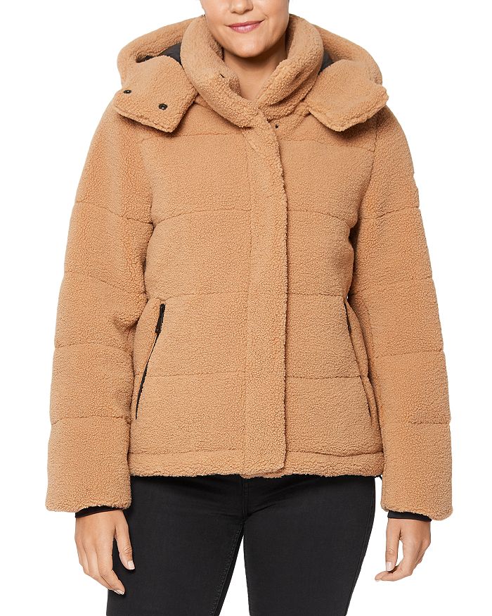 Sanctuary Hooded Fleece Puffer Coat | Bloomingdale's