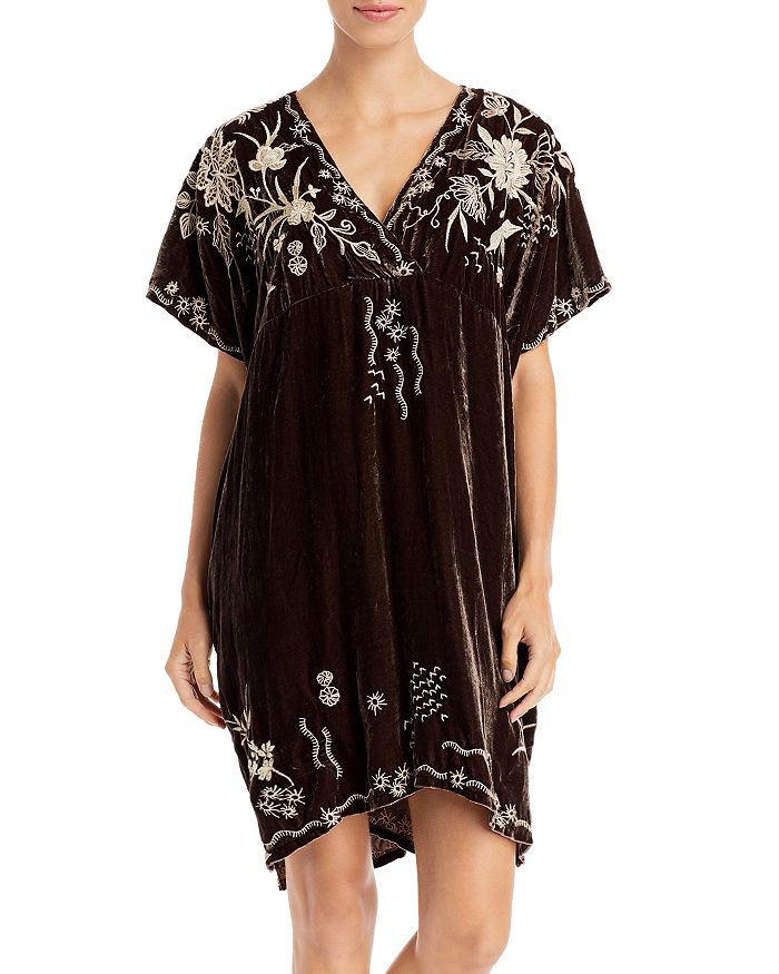 Johnny Was Maree Velvet Embroidered Dress | Bloomingdale's