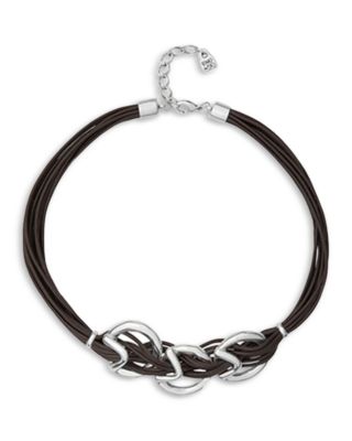Uno de 50 Steps Leather Linked Necklace, 18.5" | Bloomingdale's