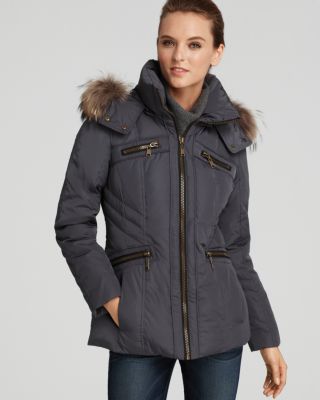 Andrew Marc Down Coat with Fur Trim Hood | Bloomingdale's