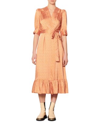 Sandro Enrika Puff Sleeve Wrap Dress | Bloomingdale's