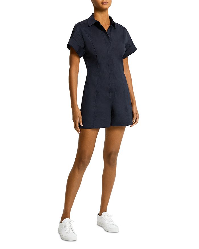 Theory Short Sleeve Romper | Bloomingdale's