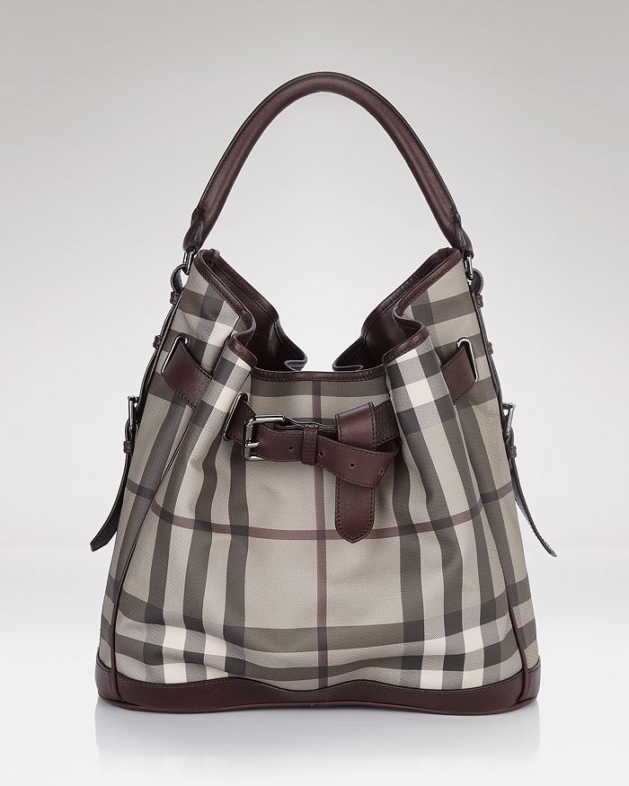 Burberry Checked Medium Hobo | Bloomingdale's