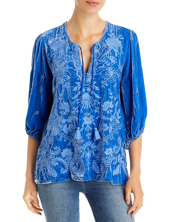 Johnny Was Arzella Velvet Top | Bloomingdale's