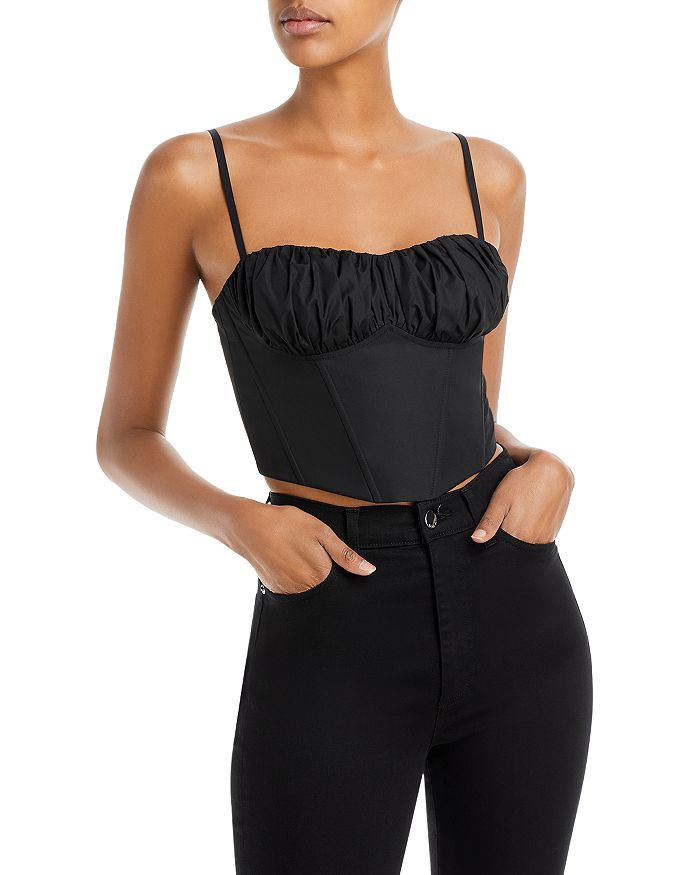 AQUA Ruched Bustier Top - 100% Exclusive | Bloomingdale's