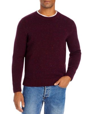 Inis Meain Classic Donegal Wool & Cashmere Crewneck Sweater In Burgundy ...