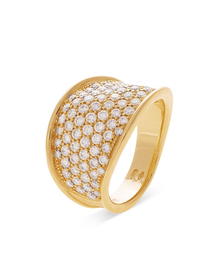 Marco Bicego 18K Yellow Gold Lunaria Diamond Pavé Ring | Bloomingdale's